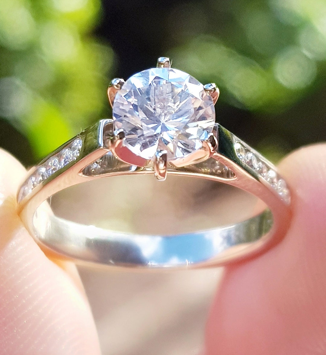 Natural VS Colourless White Sapphire 16 White Diamond G SI2 I1 Solid ...
