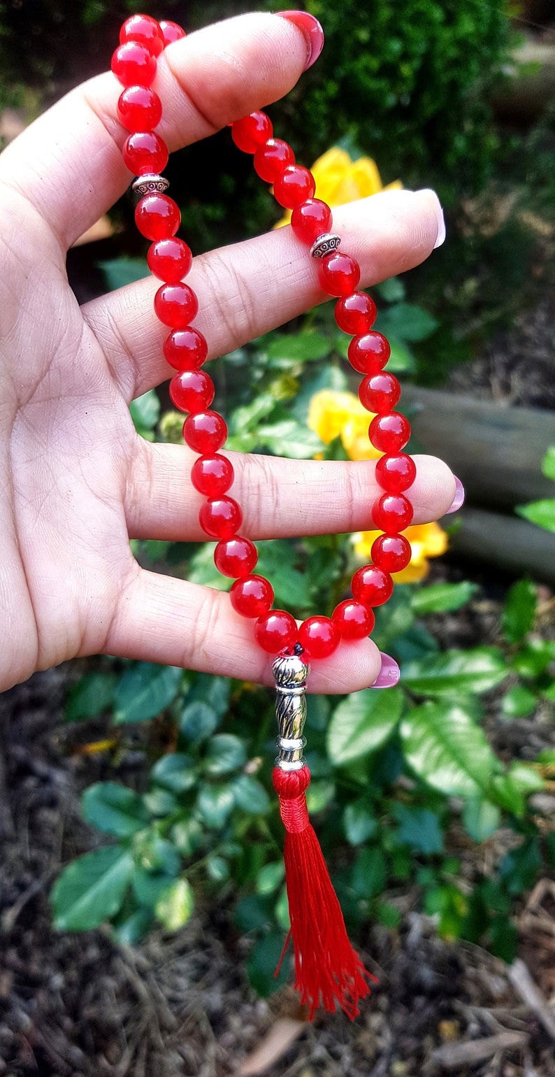 Natural Red Carnelian Tasbih Tesbih Misbaha Tasbeeh Sibha Aqeeq ...
