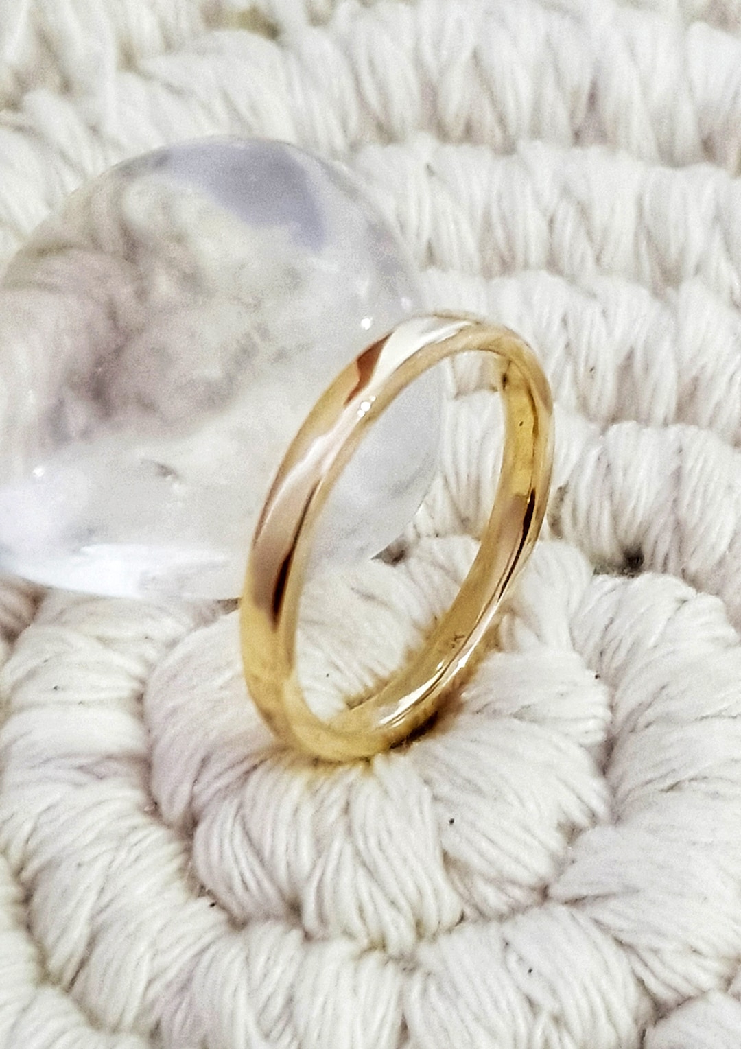 Solid 14K Yellow Gold Band Ring. 2.2mm Wedding Band Wedding Ring ...