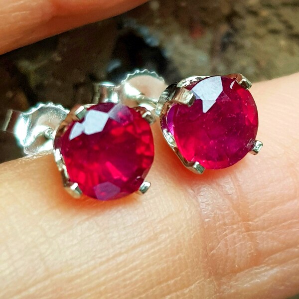 Red Ruby Earrings - Etsy
