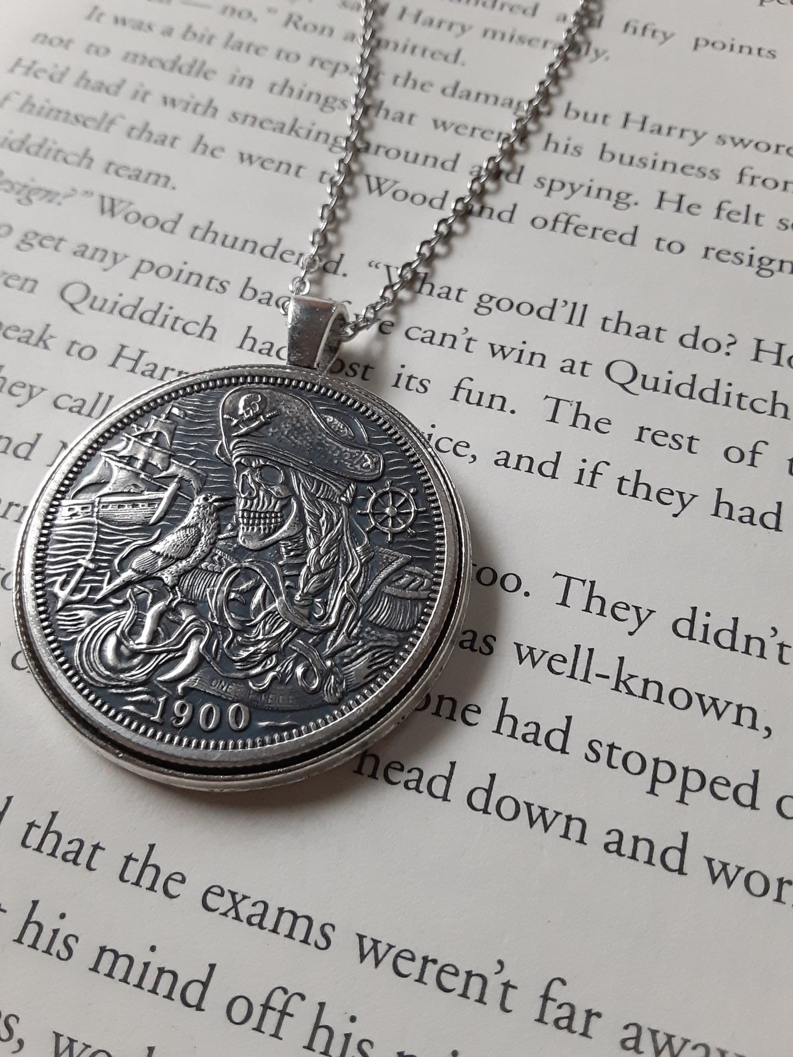 Amazing 1900 Pirate Coin Necklace Pirate Medallion Skull and - Etsy