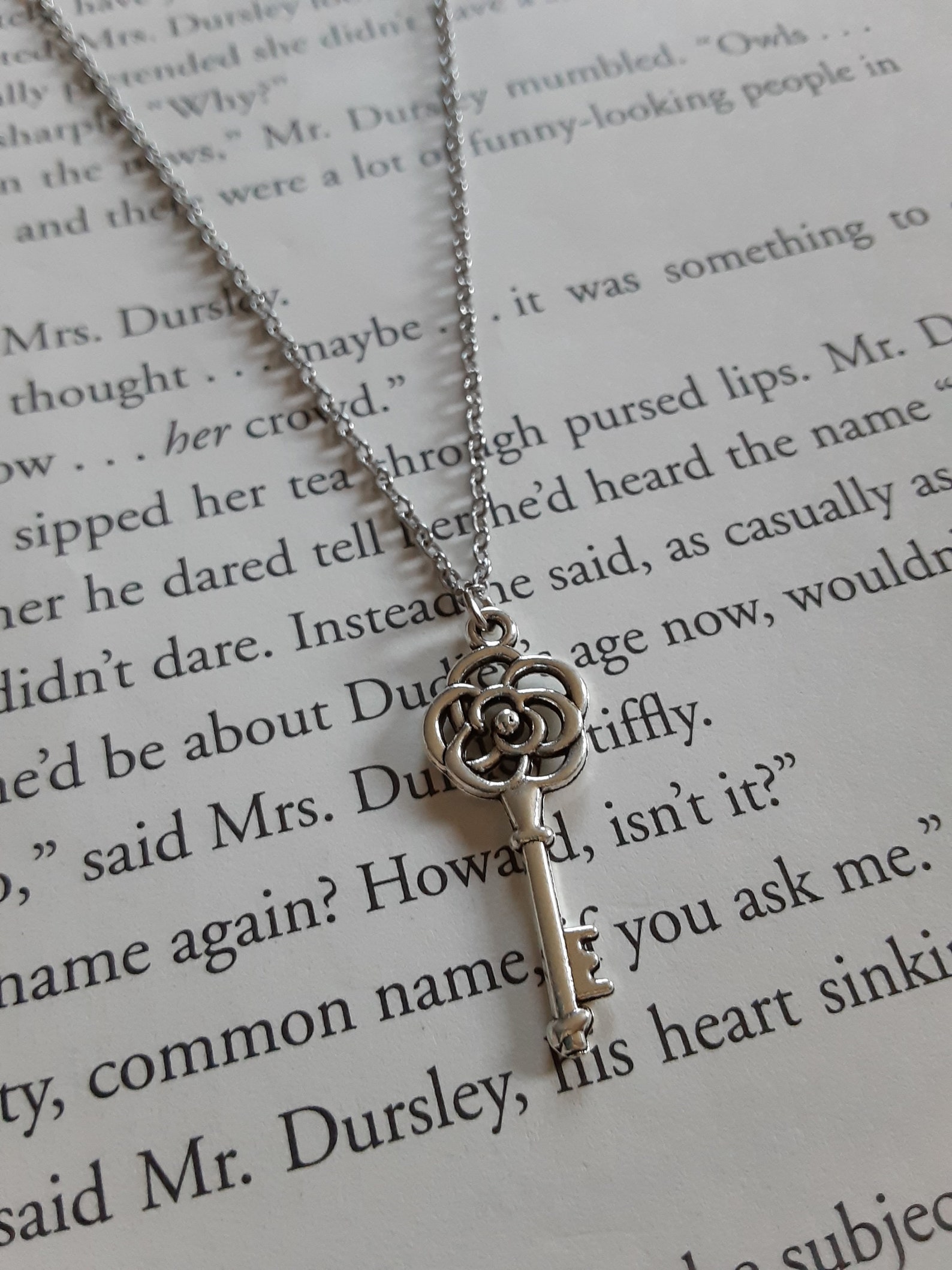 3 Colors Available Tiny Silver Rose Key Flower Key Pendant - Etsy