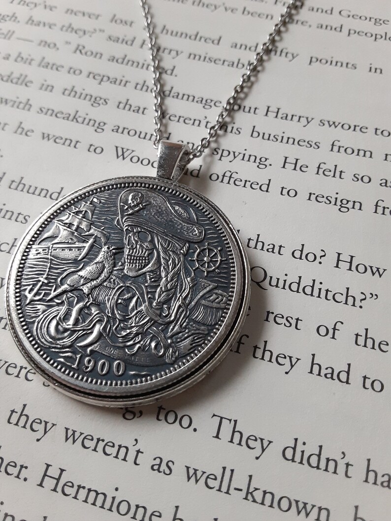 Amazing 1900 Pirate Coin Necklace Pirate Medallion Skull and - Etsy