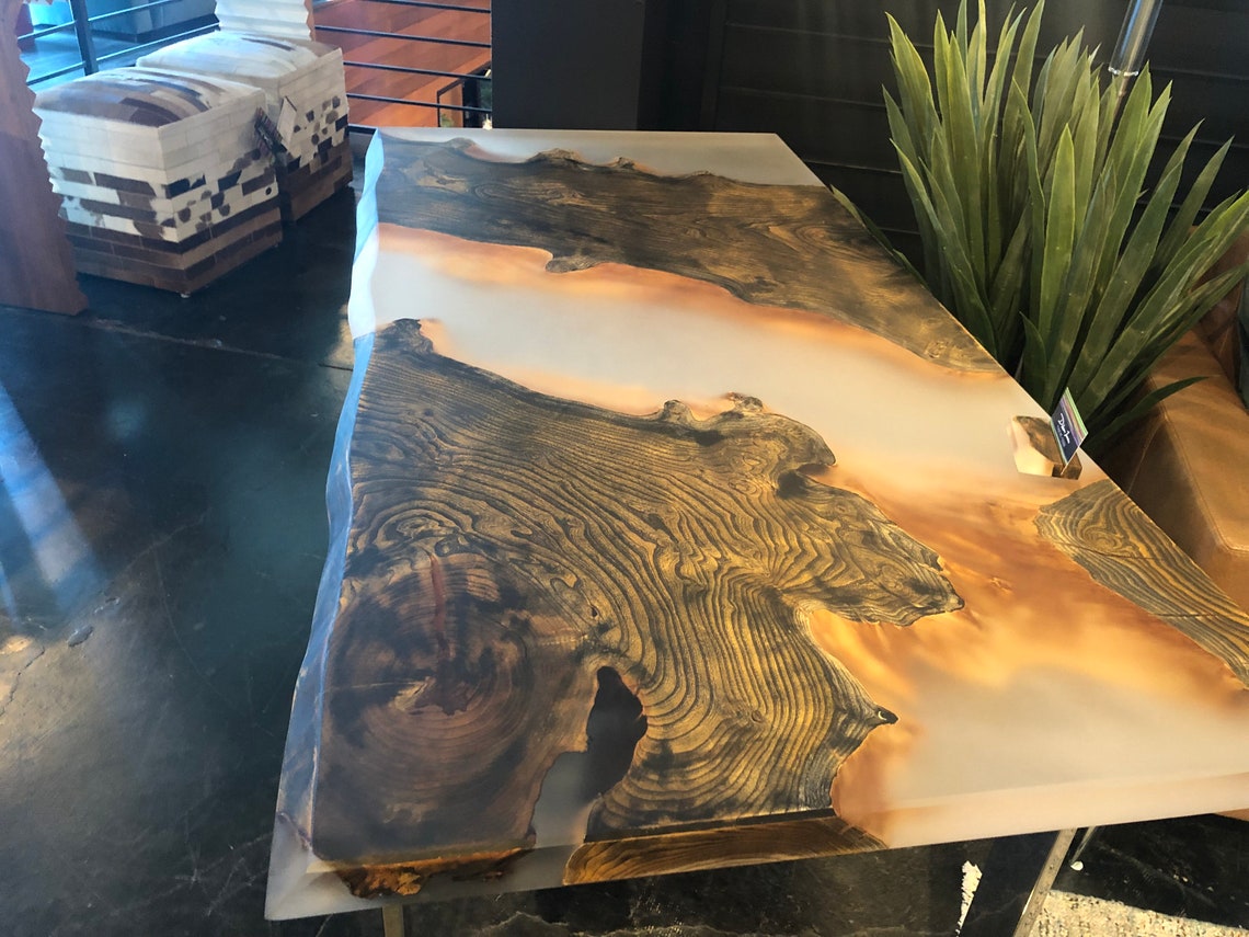 Black Ice Epoxy River Writing Desk - Etsy