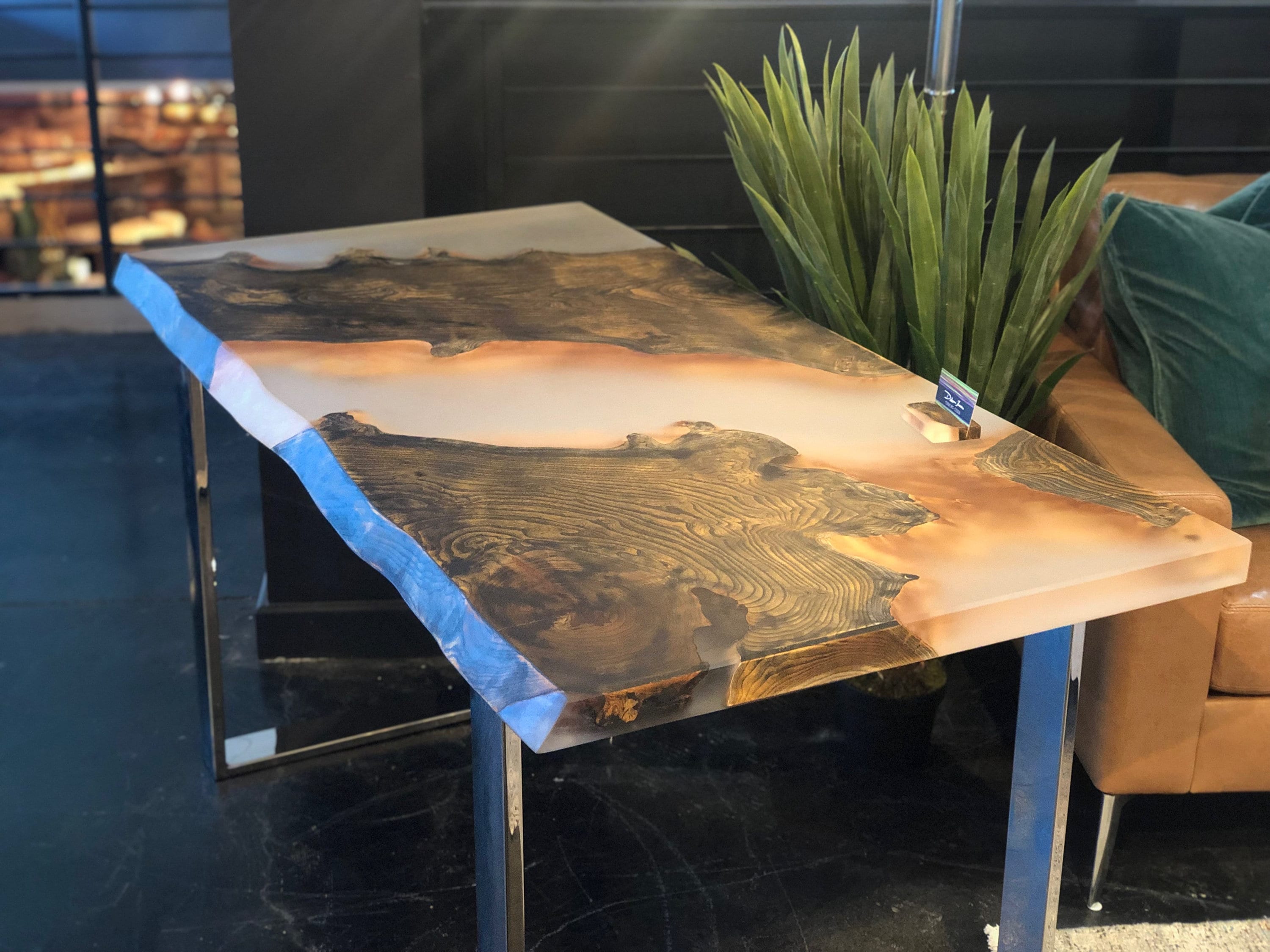 Black Ice Epoxy River Writing Desk - Etsy