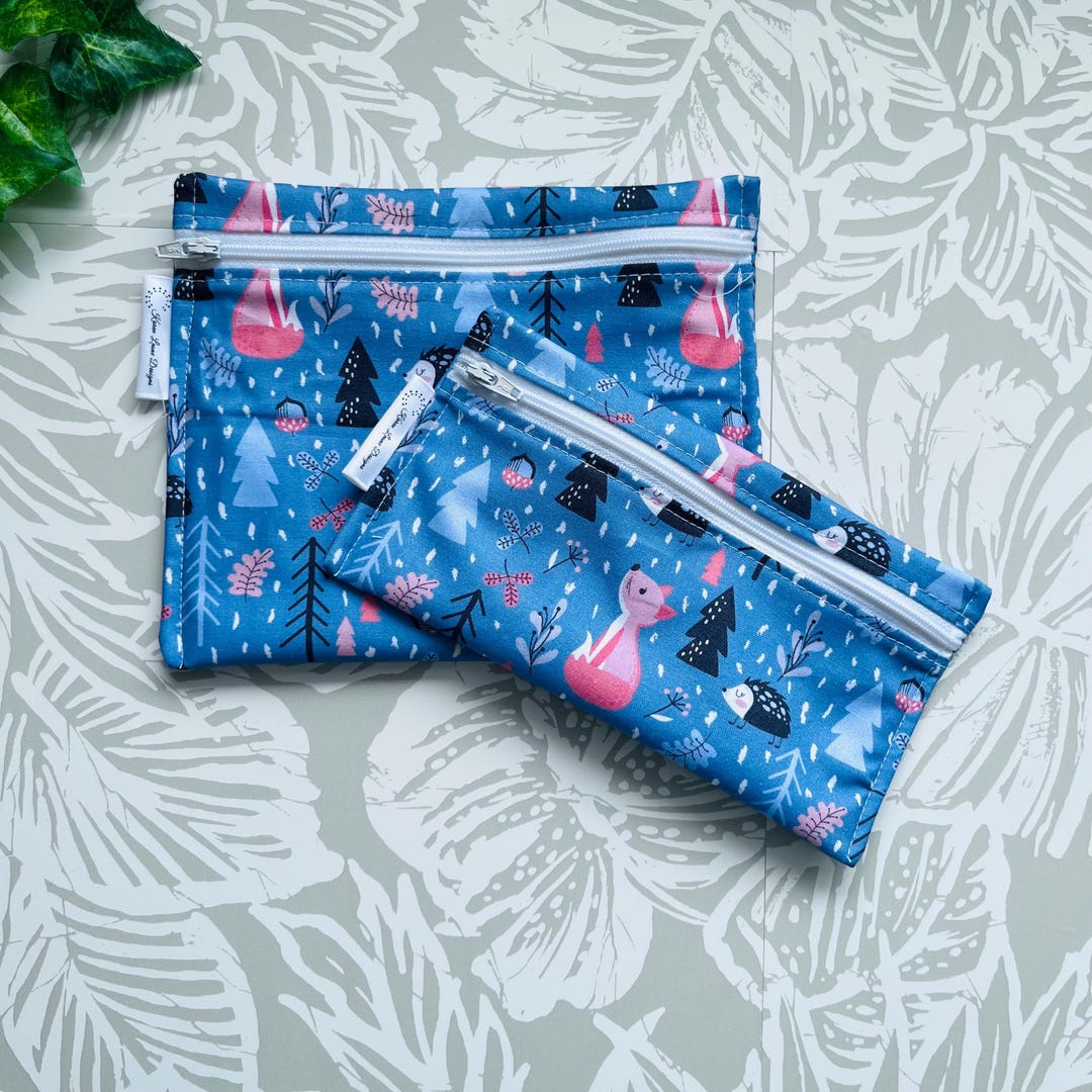 Hedgehog Reusable Sandwich and Snack Bag, Woodland Creature Waterproof ...