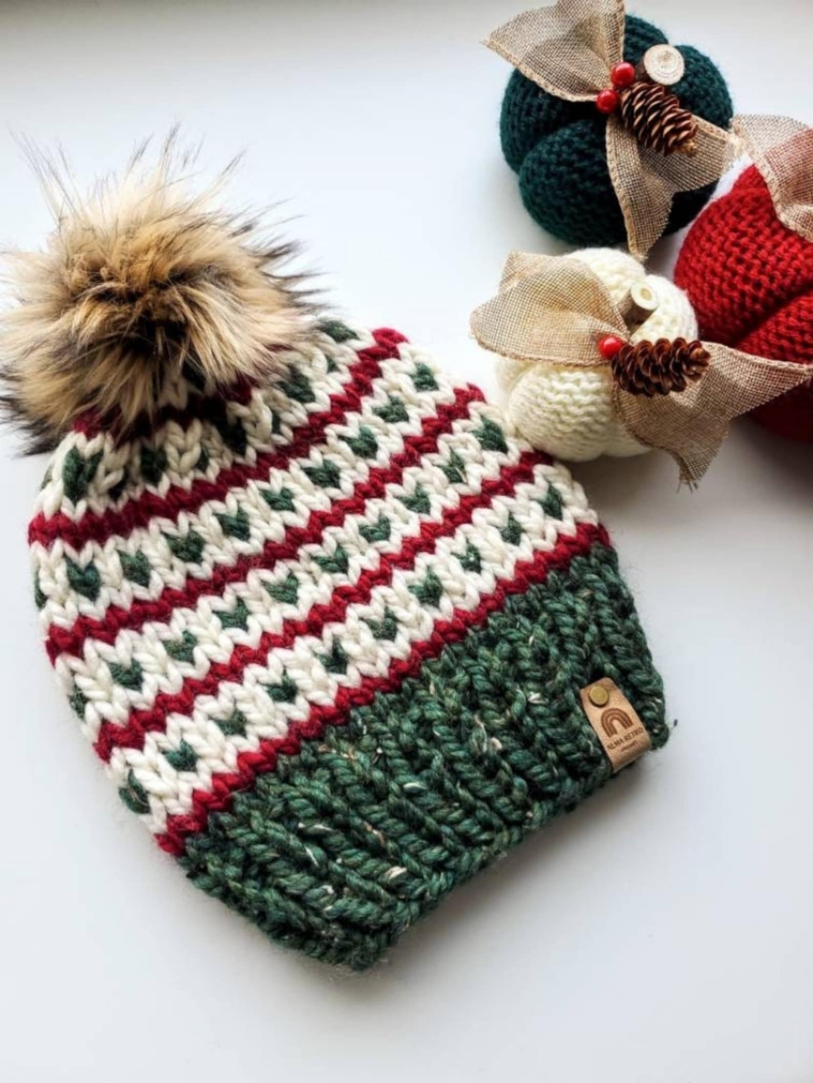 Christmas Knit Hat, Winter Tuque - Etsy