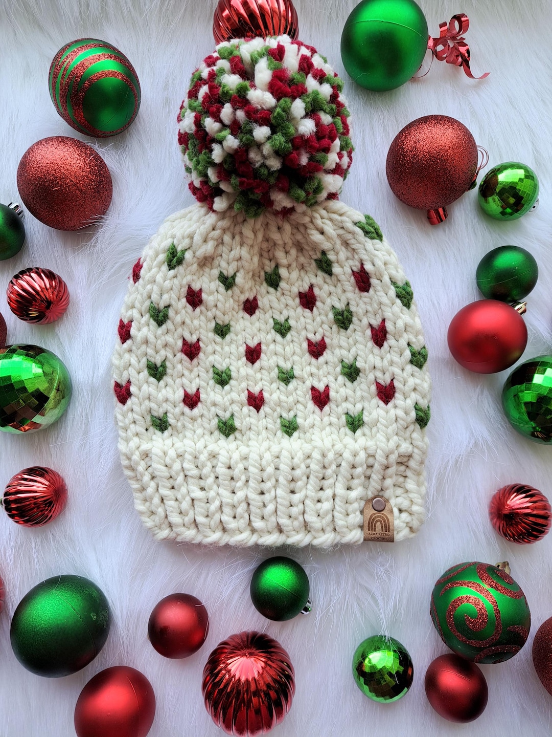Christmas Knit Hat, Winter Tuque - Etsy