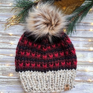 Christmas Knit Hat, Winter Tuque - Etsy
