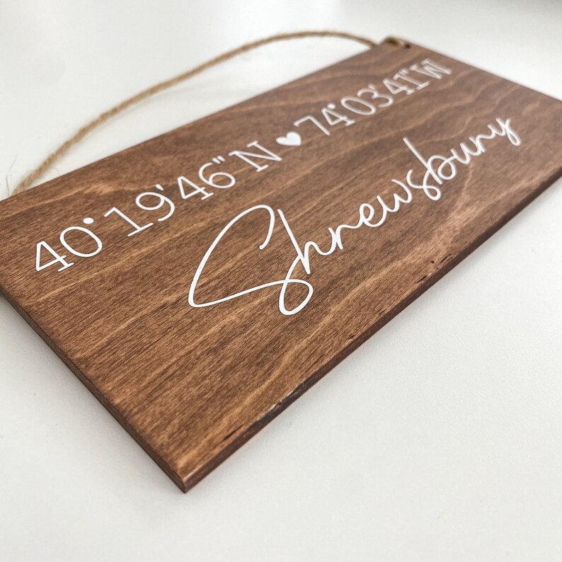 Coordinates Sign 8x4 Wooden Sign Latitude Longitude - Etsy