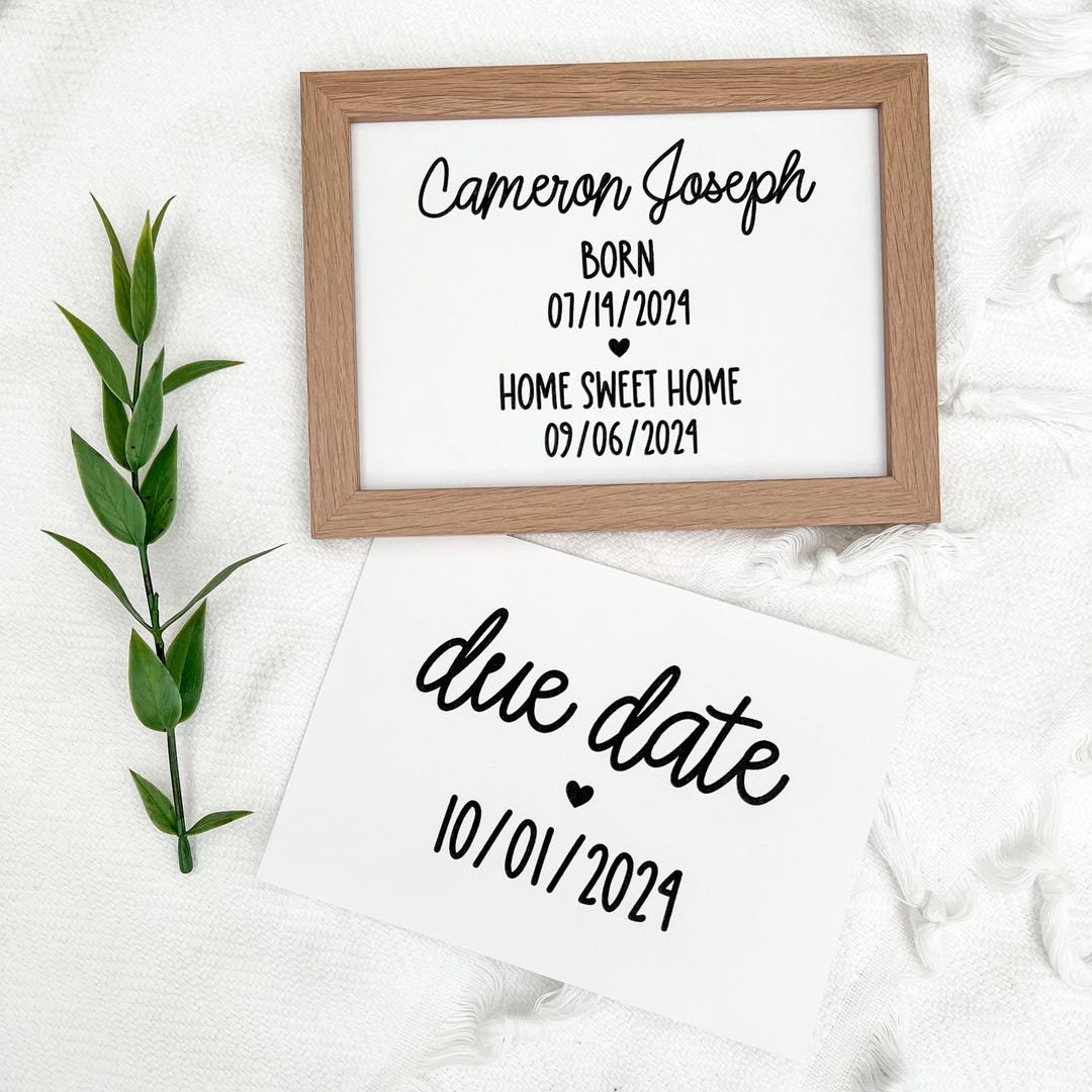 Baby NICU Home Sweet Home Sign | No Glass Frame | Due Date Sign - Etsy