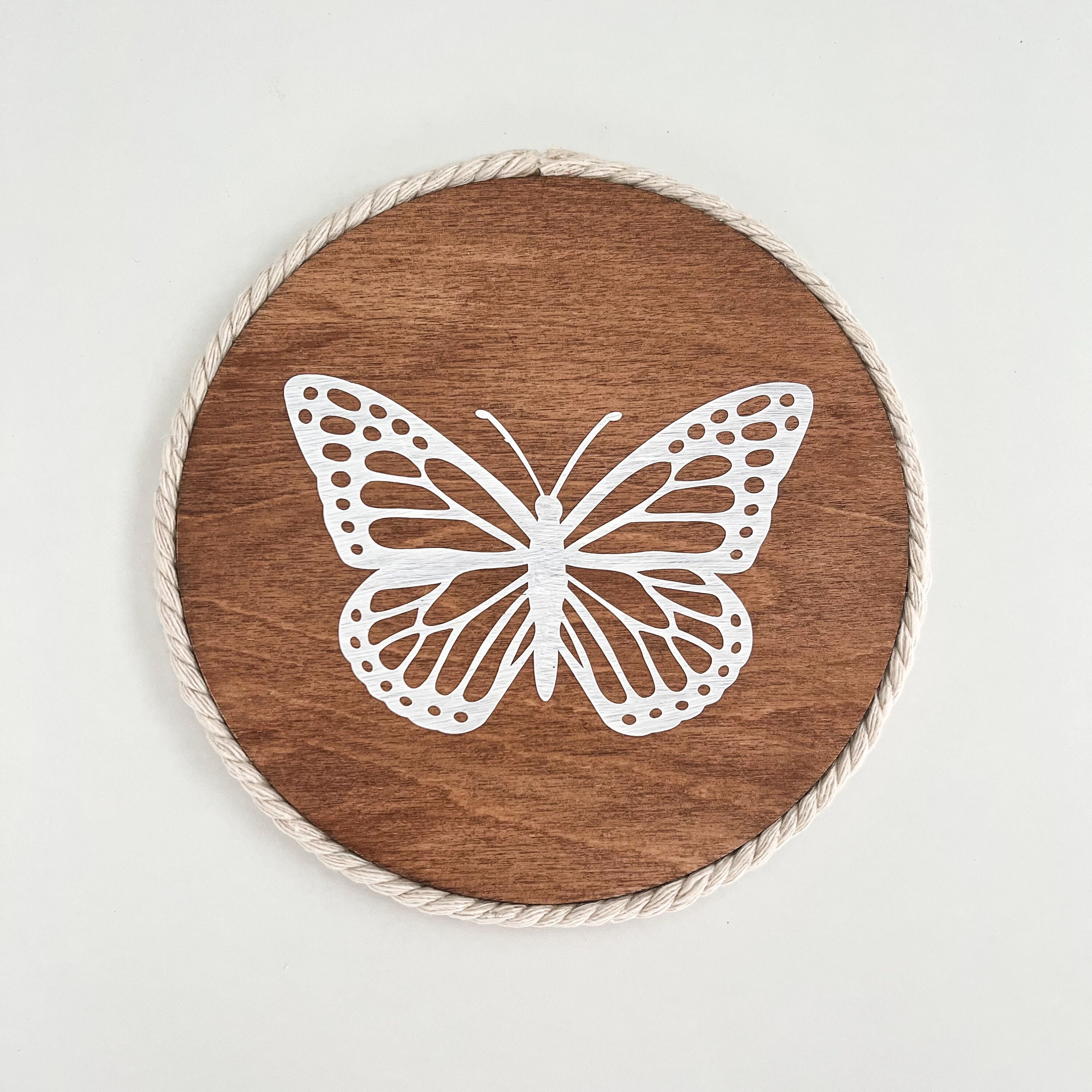 XL Vase and Plant Coaster With Butterfly Design | 6 Inch Wooden Coaster ...