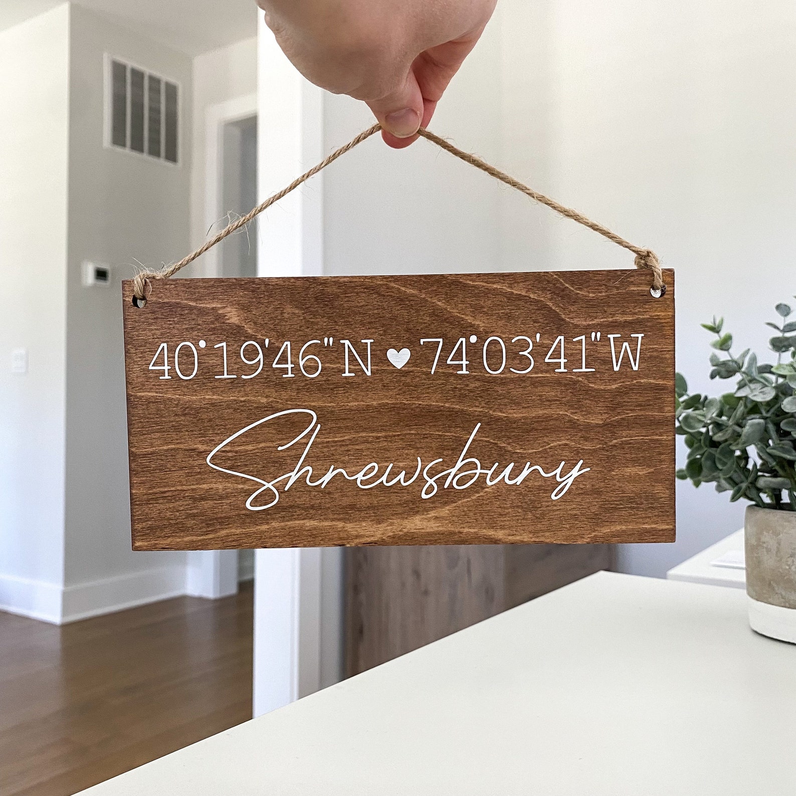 Coordinates Sign 8x4 Wooden Sign Latitude Longitude - Etsy