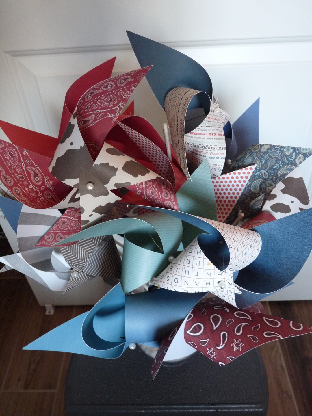 12 Large Spinning Rodeo Boy Pinwheels, Party Favor, Photo Prop ...