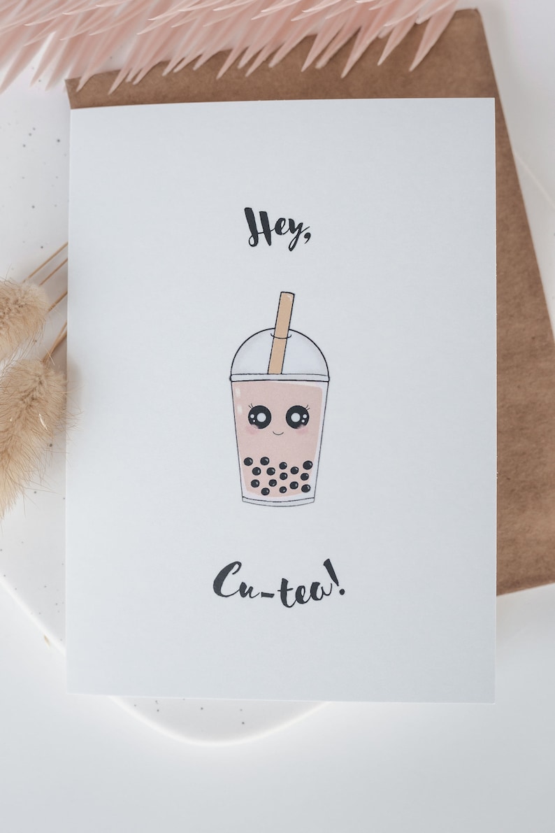 Boba Milk Tea Greeting Cards - Etsy