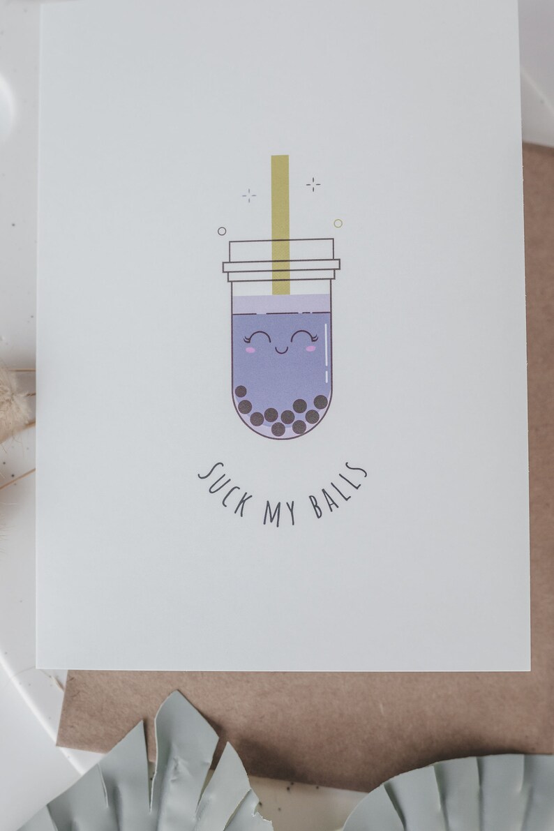 Boba Milk Tea Greeting Cards - Etsy