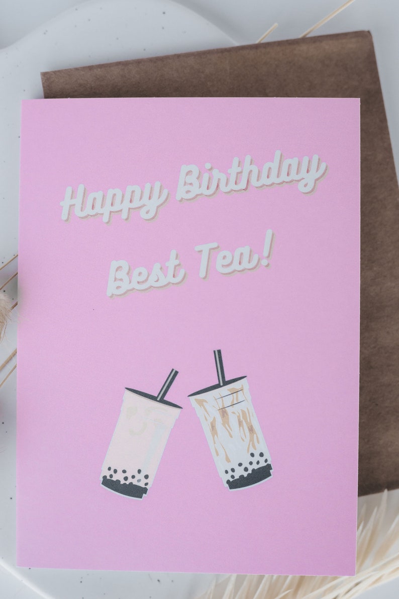 Boba Milk Tea Greeting Cards - Etsy