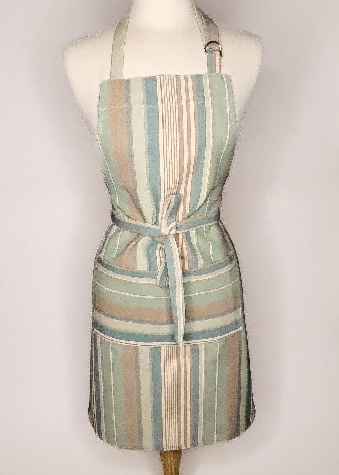 Women’s Kitchen Apron, Island Stripe-aqua, Chef Apron, Apron for Women ...