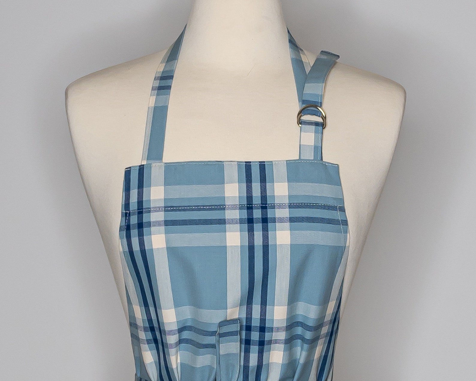 Womens Kitchen Apron, Miami Plaid-blues, Chefs Apron, Cooking Apron ...