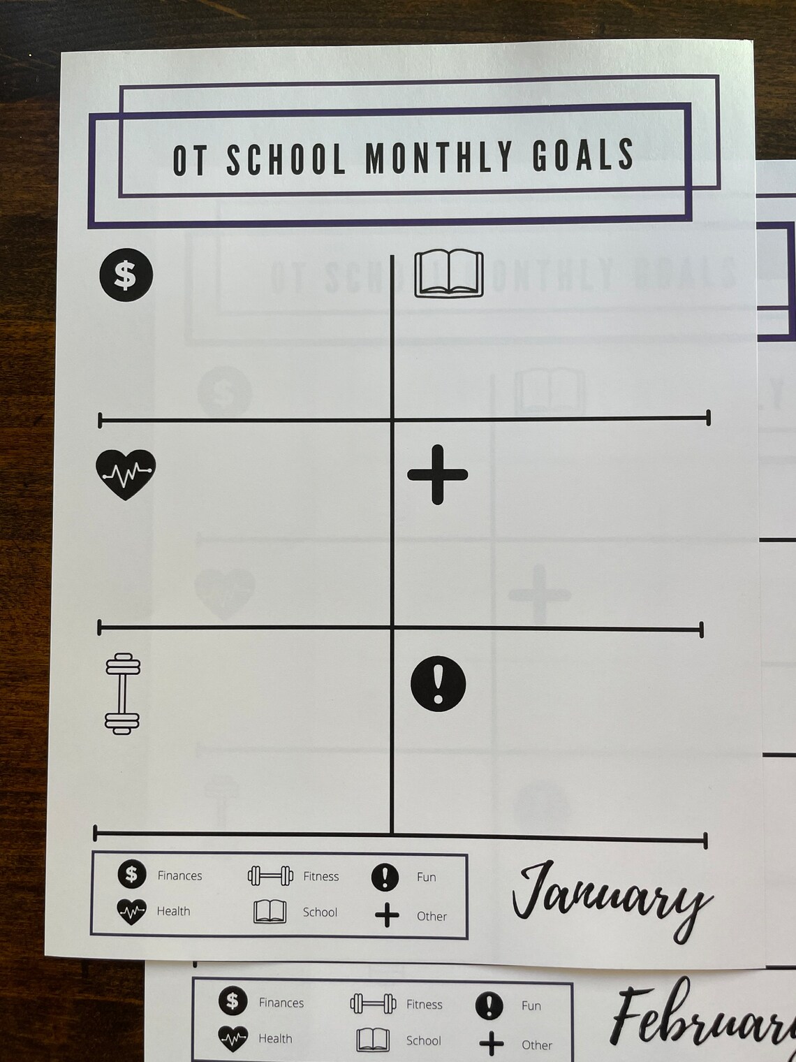 12 Month Purple OT School Goal Planner Digital Download - Etsy