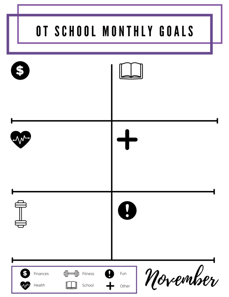 12 Month Purple OT School Goal Planner Digital Download - Etsy