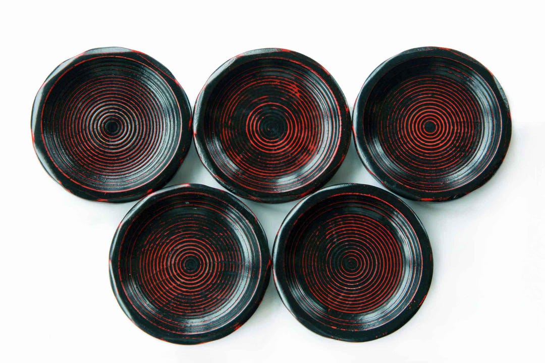 Hand Carved Wooden Saucer | Urushi Lacquer | Japanese Tea Ware - Etsy