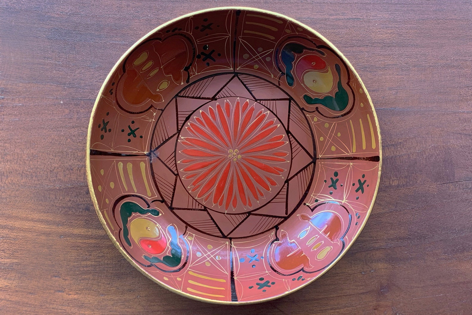 17cm / Vintage Japanese Wooden Plate Urushi Lacquerware | Etsy