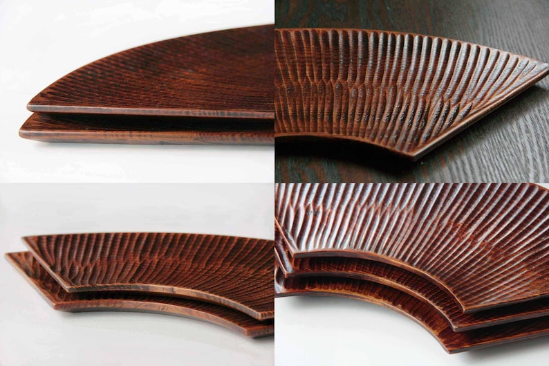 36cm / Hand Carved Japanese Wooden Plate | Sushi Sashimi Plate | Tea ...