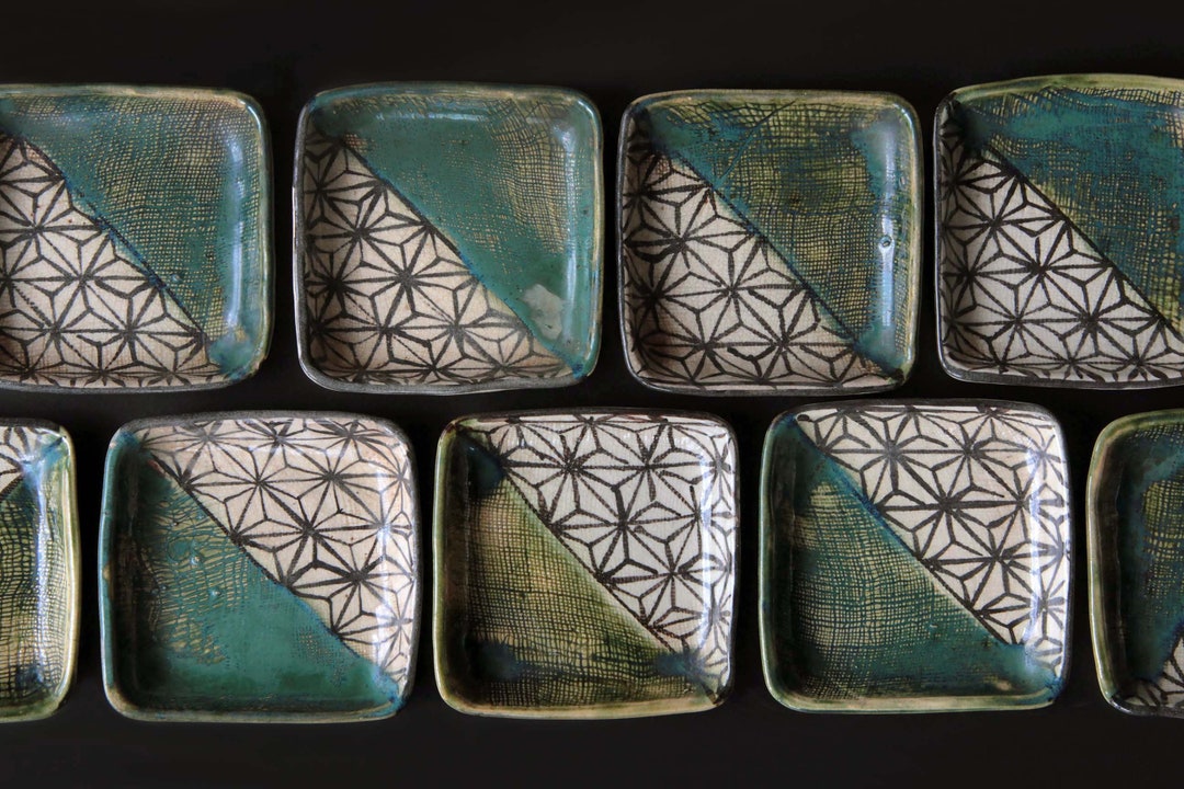 11cm / Old Oribe Plate Japanese Ceramic Tableware - Etsy