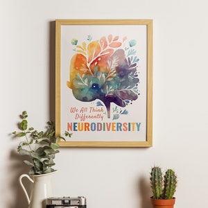 We All Think Differently Neurodiversity Printable Wall Art | Autism ...