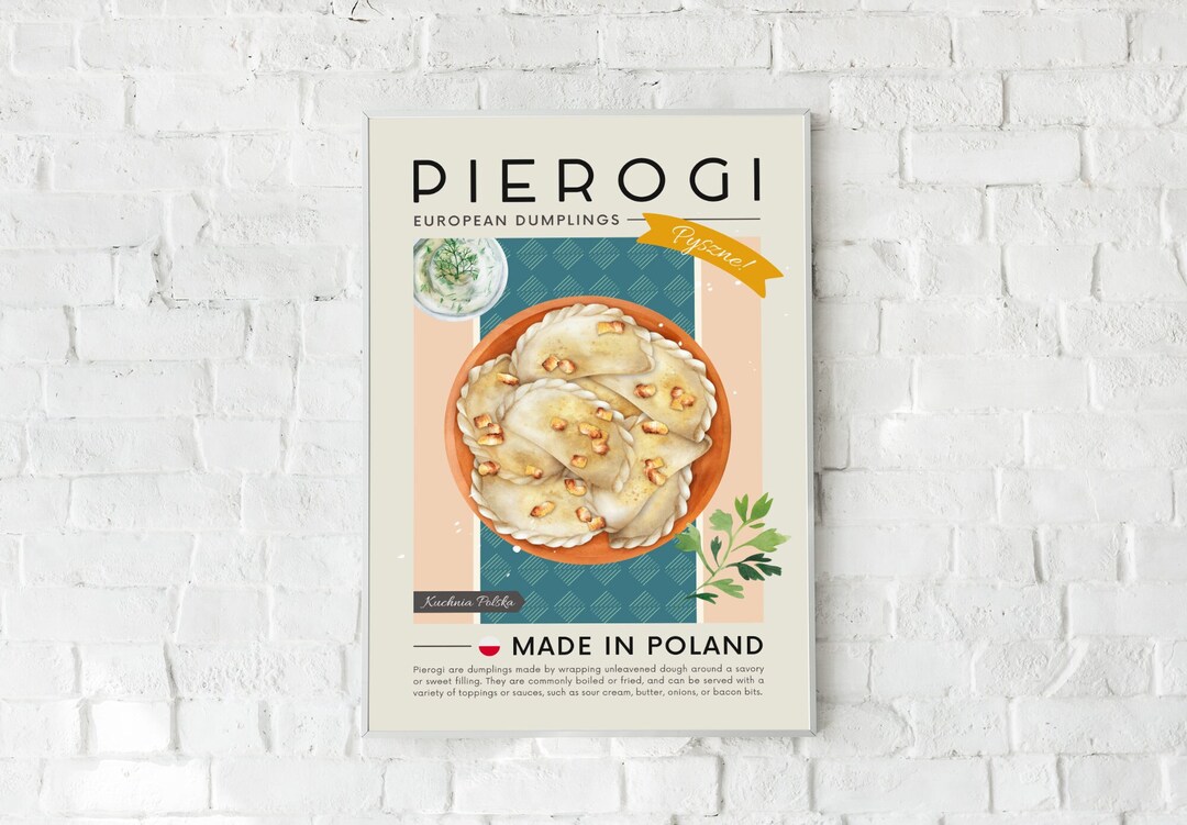 Pierogi Poster Printable Polish Dumplings Minimalist Pop - Etsy