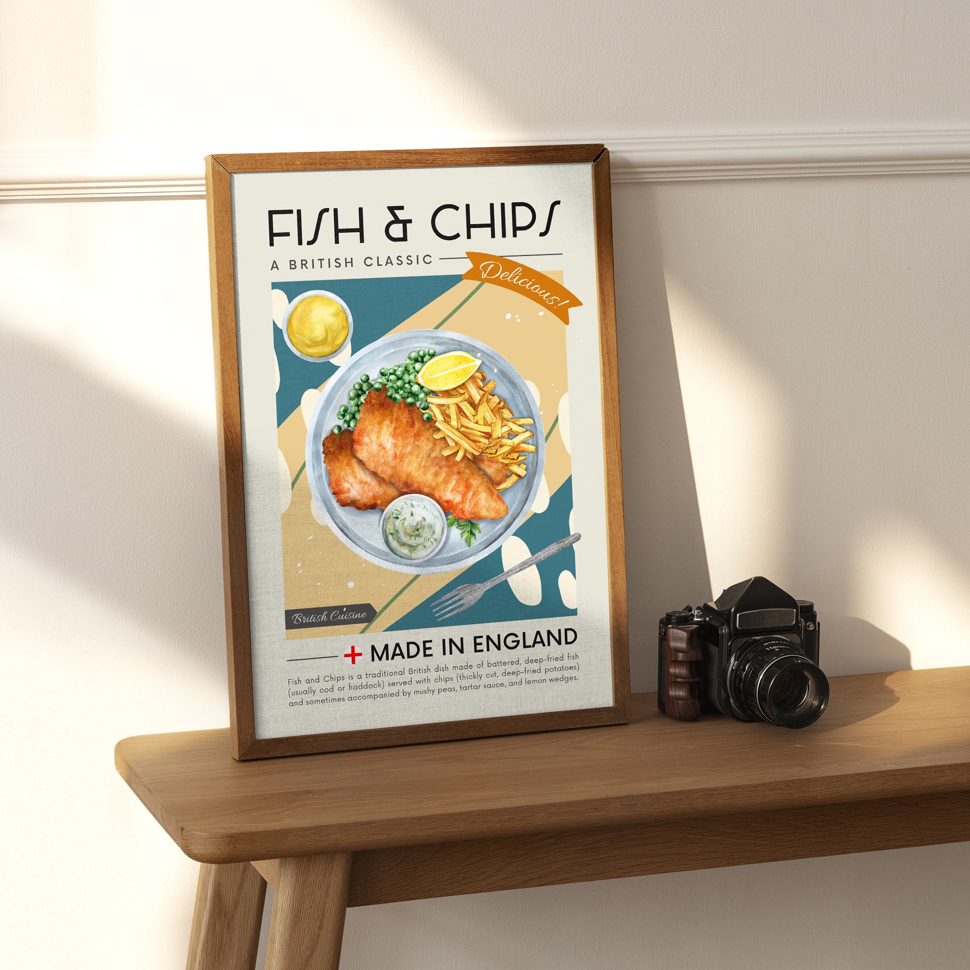 Fish and Chips Poster Printable | Fish Supper Minimalist Wall Art ...