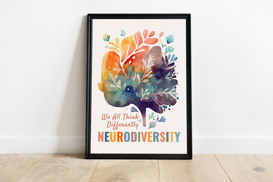 We All Think Differently Neurodiversity Printable Wall Art | Autism ...