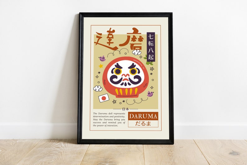 Set of 3 Cute Japanese Luck Symbols Poster Printable | Kawaii Maneki ...