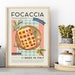 Focaccia Poster Printable | Italian Flatbread Minimalist Digital Print ...
