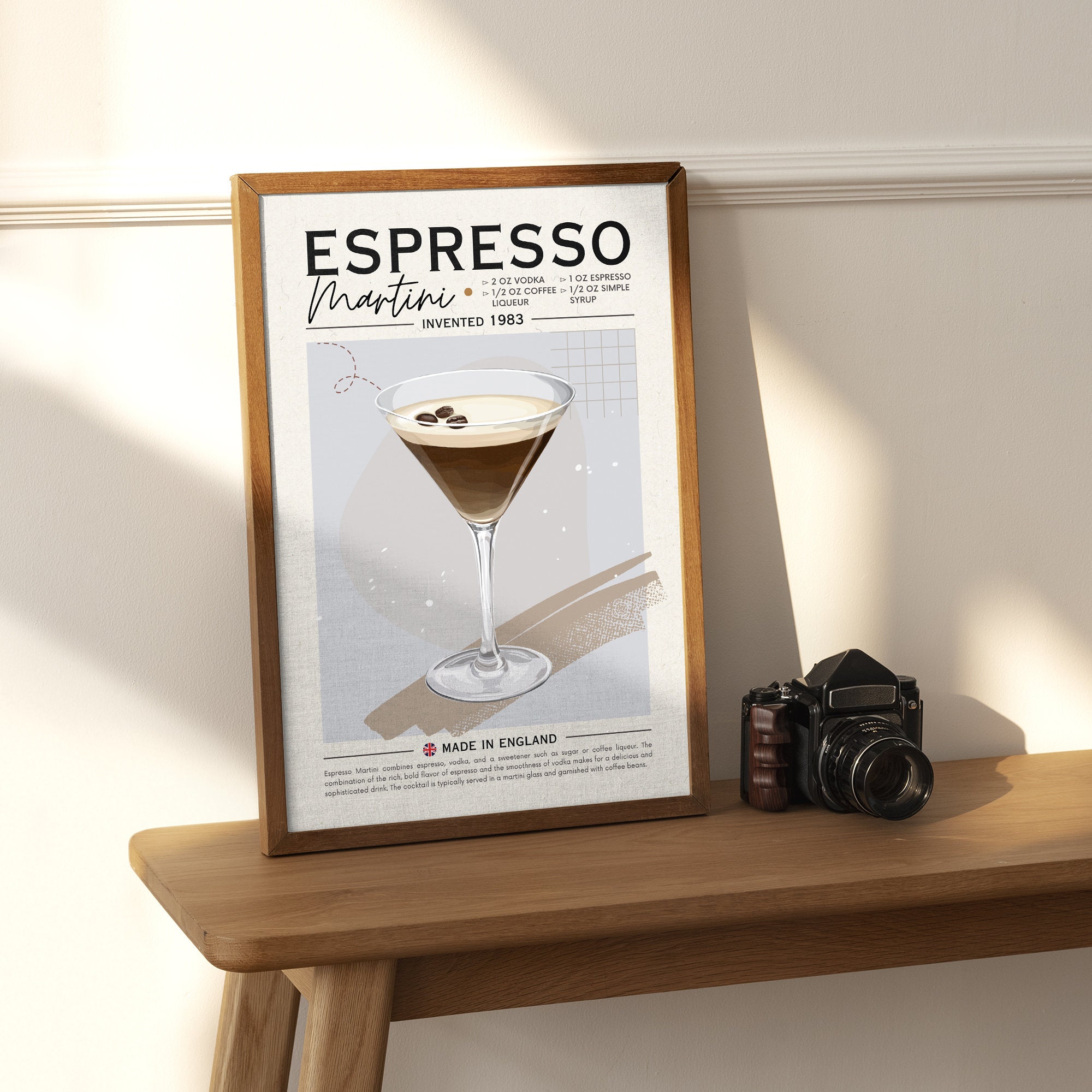 Espresso Martini Poster Printable | Cocktail Drink Minimalist Pop Wall ...