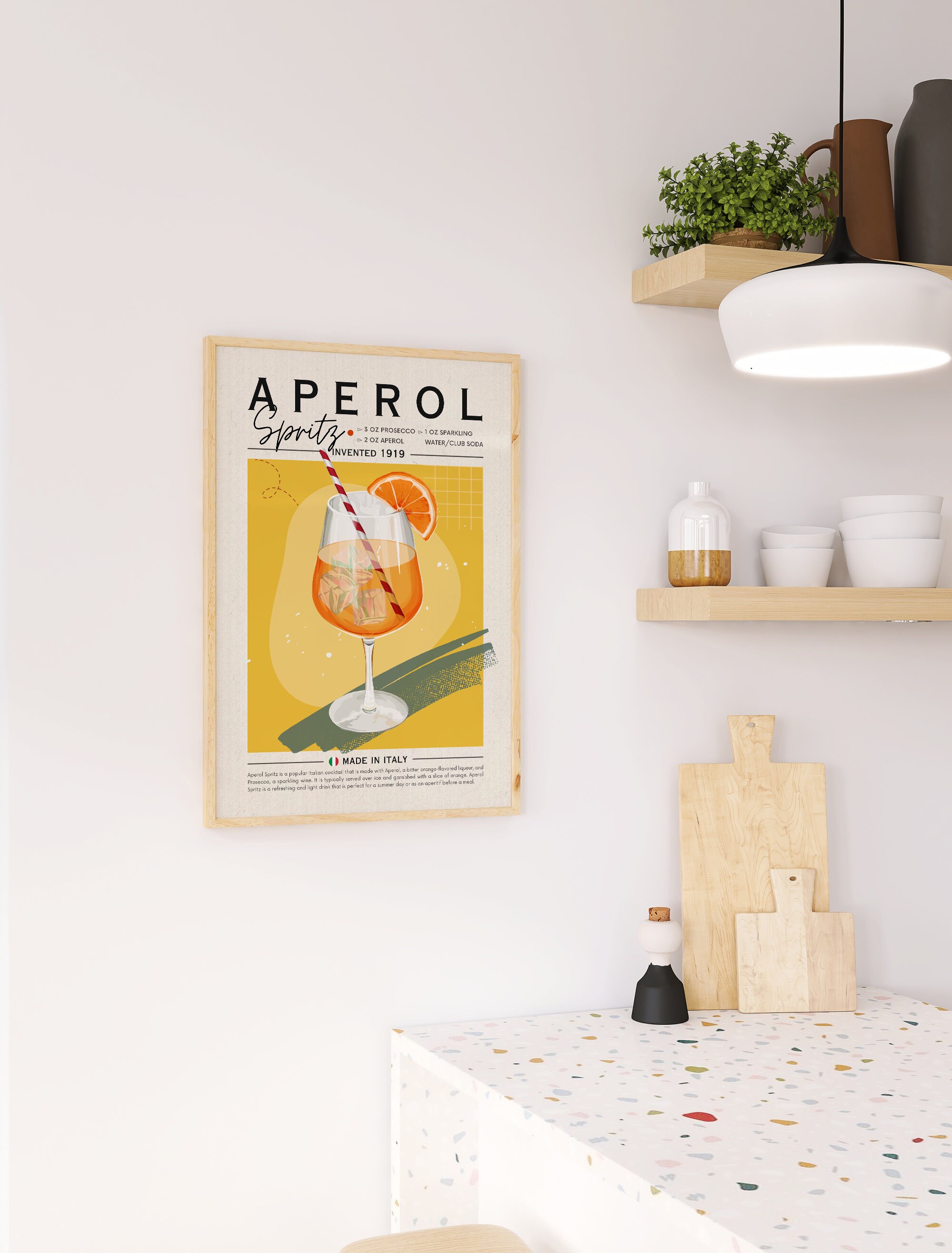 Aperol Spritz Poster Printable, Cocktail Drink Minimalist Wall Art ...