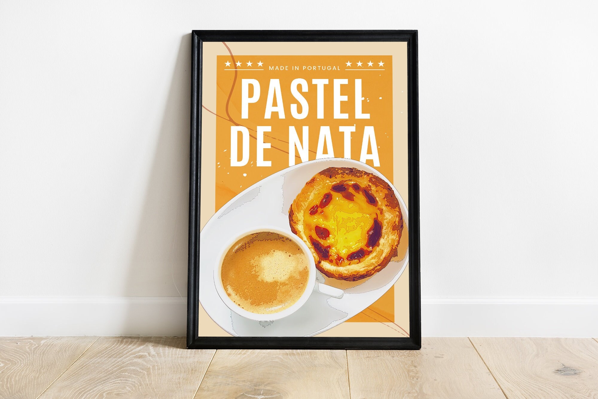 Pastel De Nata Poster Printable Portuguese Pastry Minimalist - Etsy
