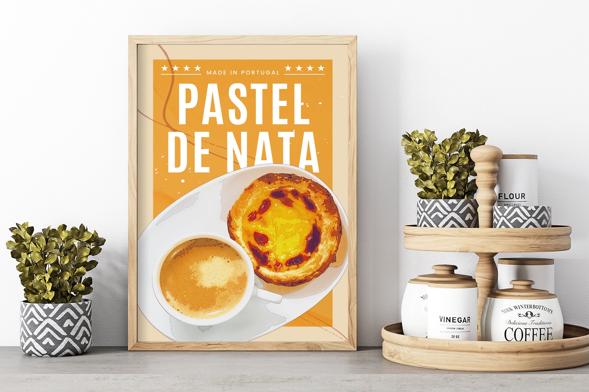Pastel De Nata Poster Printable Portuguese Pastry Minimalist - Etsy