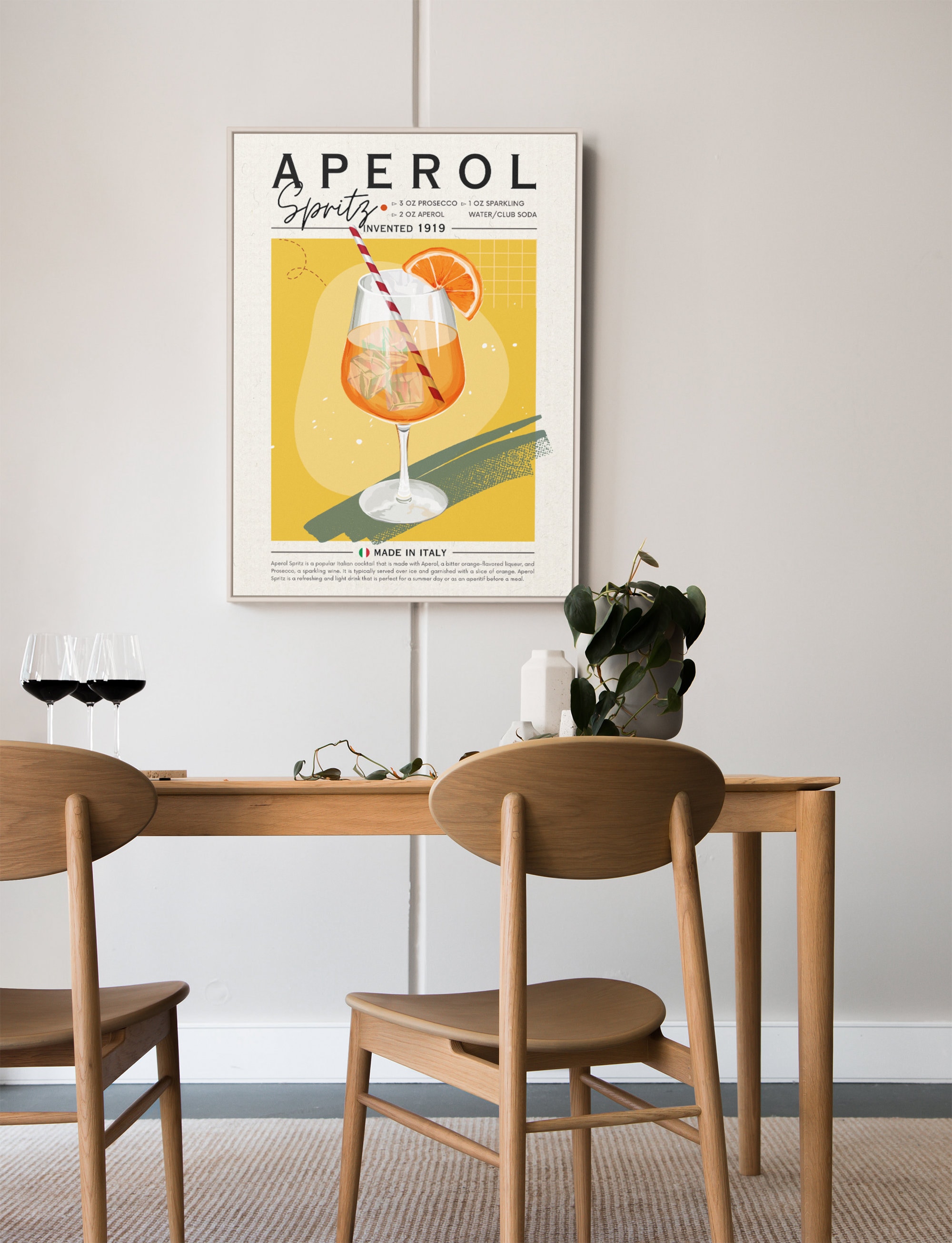 Aperol Spritz Poster Printable, Cocktail Drink Minimalist Wall Art ...