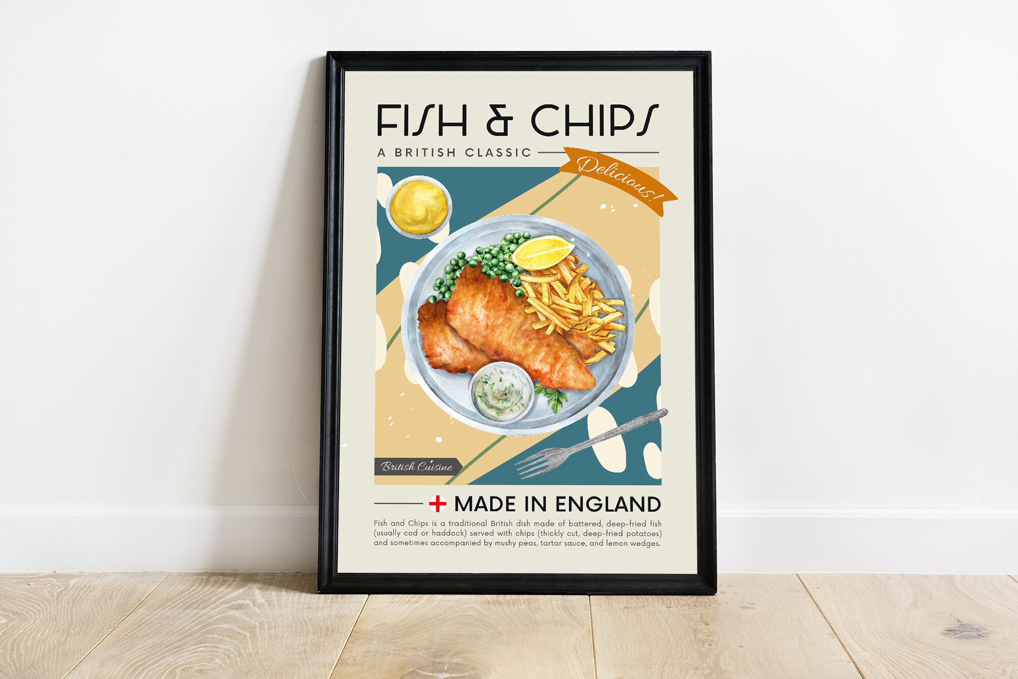 Fish and Chips Poster Printable | Fish Supper Minimalist Wall Art ...