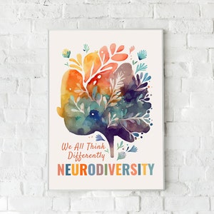 We All Think Differently Neurodiversity Printable Wall Art | Autism ...