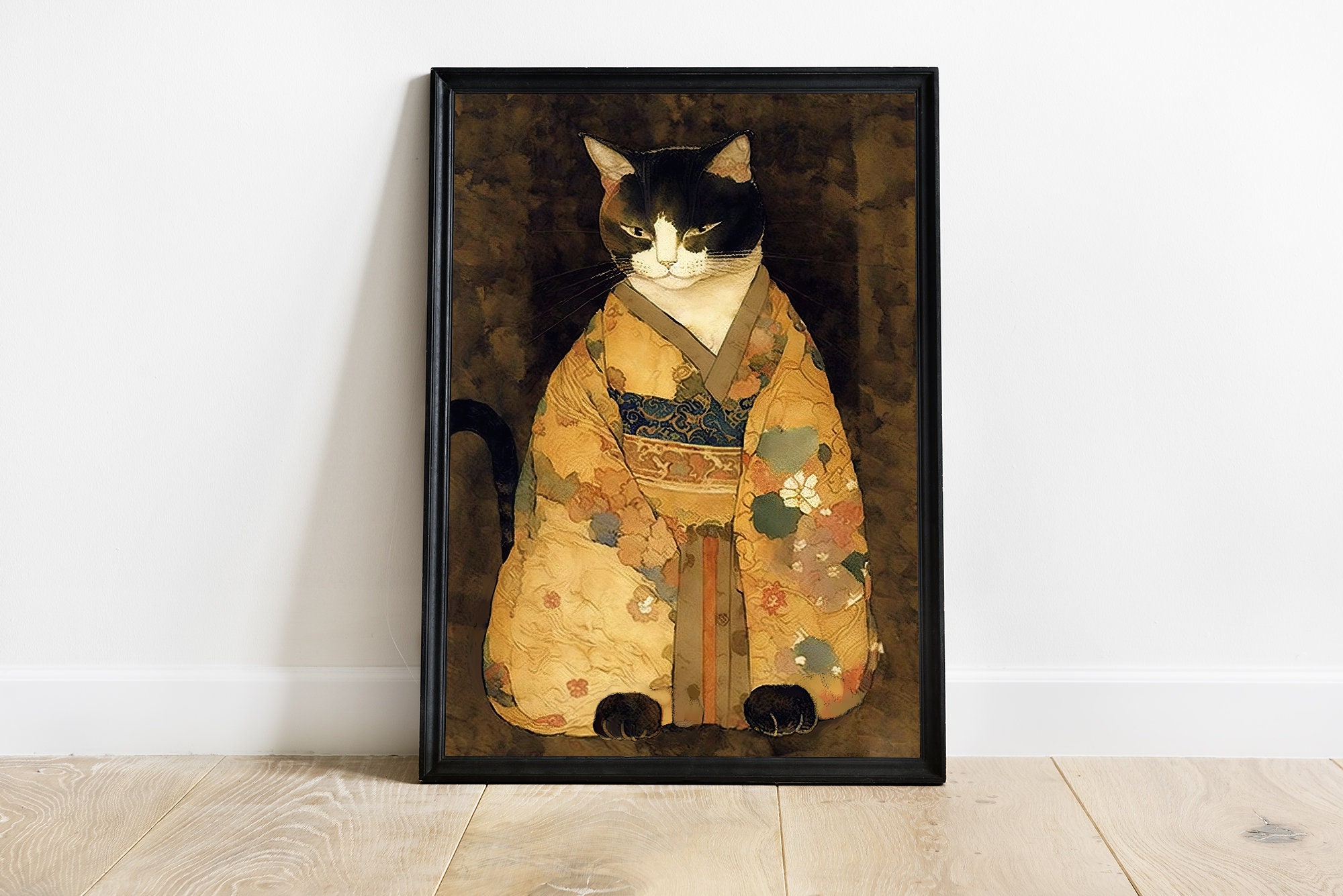 Set of 3 Japanese Cats in Kimono Printable Wall Art Ukiyo-e - Etsy