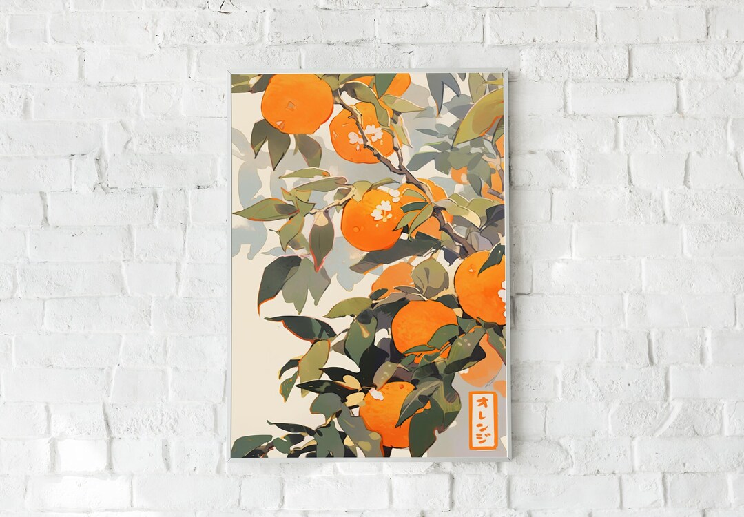 Oranges Poster Printable | Citrus Fruit Minimalist Wall Art | Mandarin ...