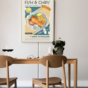 Fish and Chips Poster Printable | Fish Supper Minimalist Wall Art ...