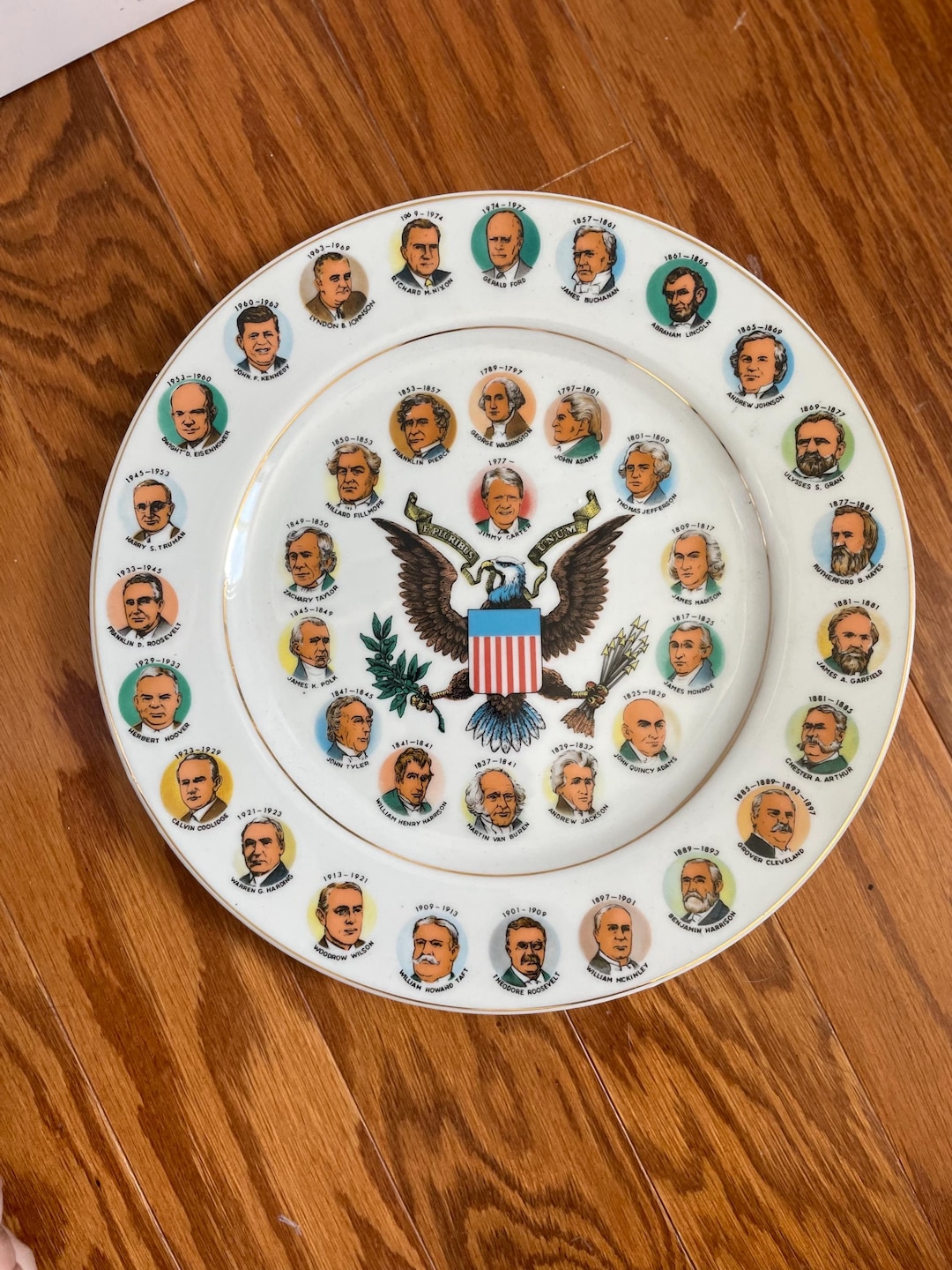 1977 President Jimmy Carter and Past Presidents Commerative Plate 10 ...