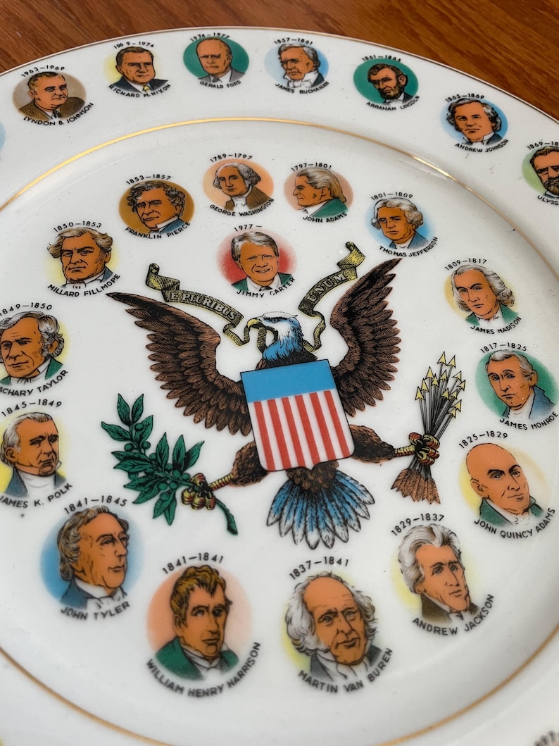 1977 President Jimmy Carter and Past Presidents Commerative Plate 10 ...