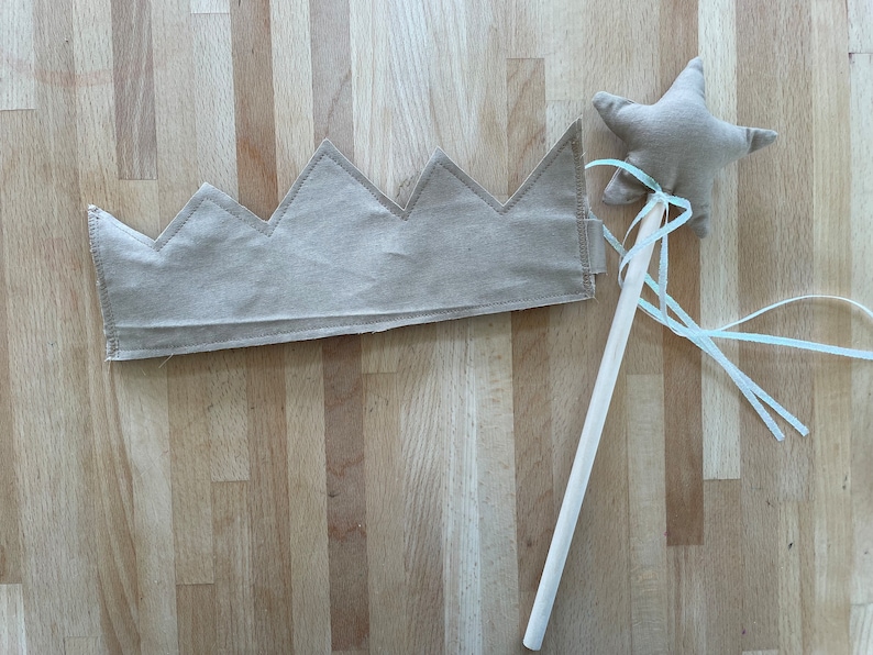 Wand and Crown Set Fabric Crown Minimalist Toys Crown - Etsy