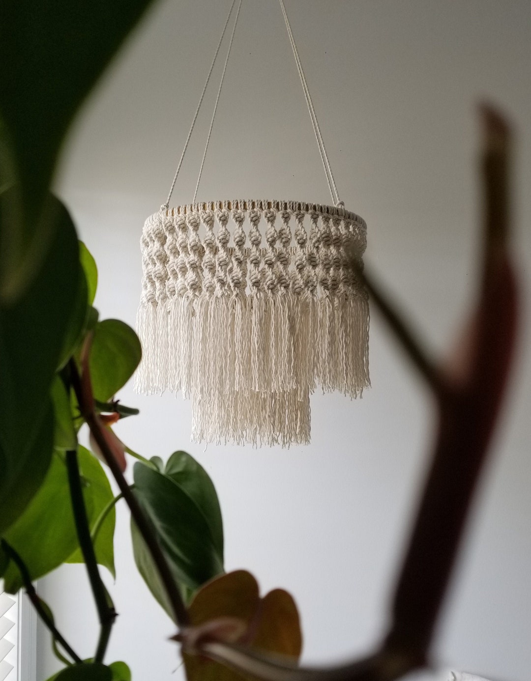 Macrame Hanging Chandelier Ceiling Decor Hanging Pendant - Etsy
