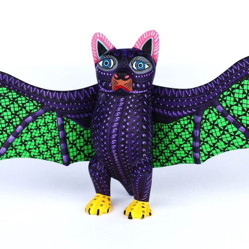 Blue Cat Alebrije Wood Carving Alebrije Oaxaca Folk Art - Etsy